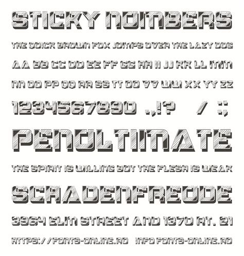 Sticky Numbers Font