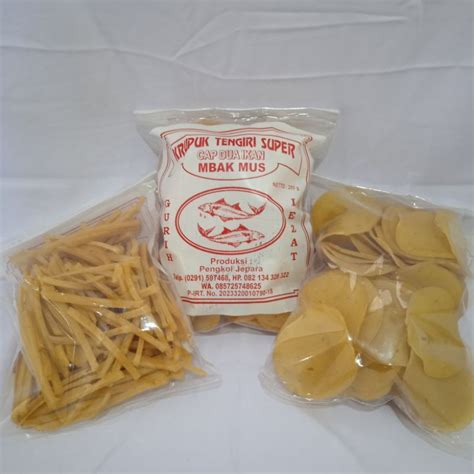 Jual Kerupuk Tengiri Cap Dua Ikan Jepara Kemasan Putih Shopee Indonesia
