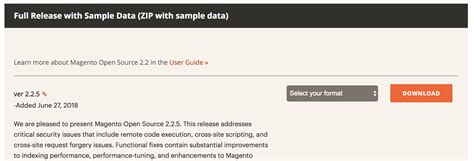 Installation Install The Magento 2 2 5 And No Products Or Examples
