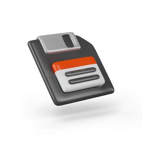 Side View On Realistic Diskette Concept Of Storing Information On External Drive Stock