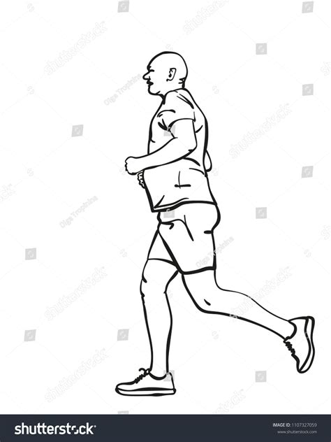 Sketch Running Man Hand Drawn Vector Stock Vector Royalty Free