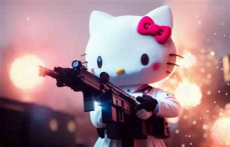 Hello Kitty In The World Of Cyberpunk 2077 And Call Of Duty R