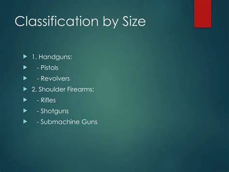 Classification Of Firearms And Forensic Ballistics Pptx