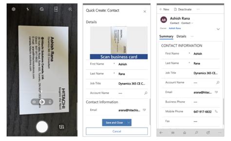 How To Scan Business Cards Using Dynamics Mobile App Hitachi