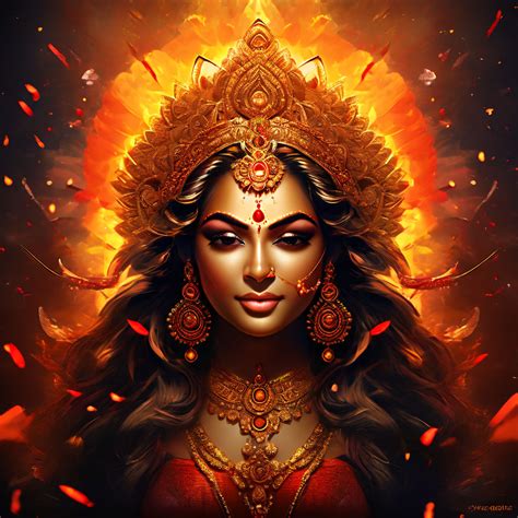 Hindu Goddess Durga Maa Indian Traditions Visual Digital Pai By