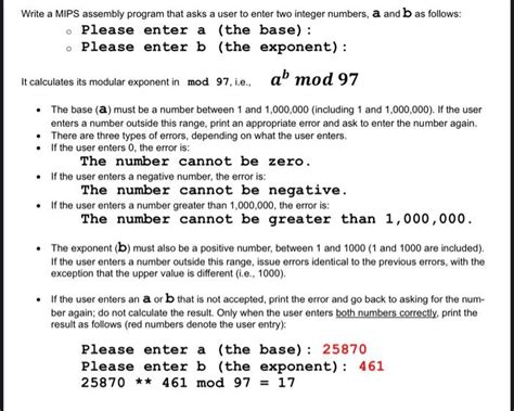 Solved Write a MIPS assembly program that asks a user to | Chegg.com