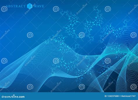Abstract Wave Element For Designbig Data Visualization Background