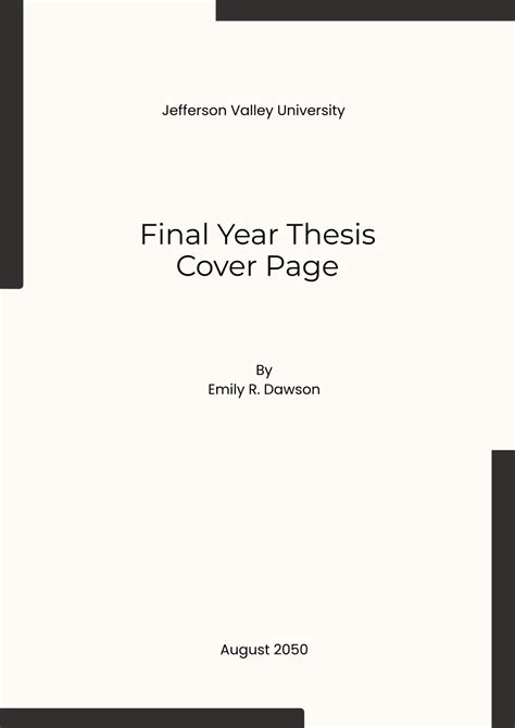 Free Thesis Cover Page Templates Edit Online And Download