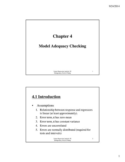 Chapter 04 Regression 5e Linear Regression Analysis 5e Montgomery