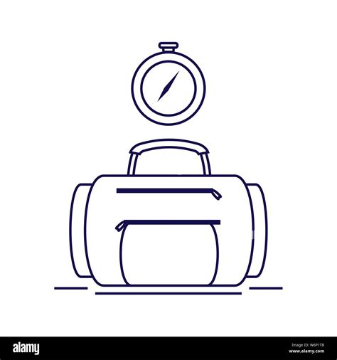 Compass Guide Device With Suitcase Vector Illustration Design Stock