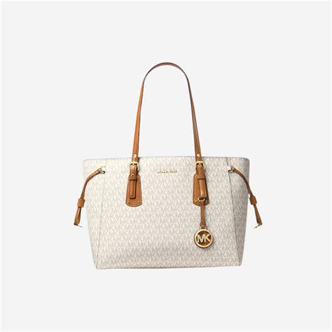 마이클 코어스 보이저 미디움 로고 토트백 바닐라 Michael Kors Kream