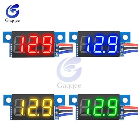 036 Inch Dc 0 100v Led Mini Digital Voltmeter Blueredgreen Led