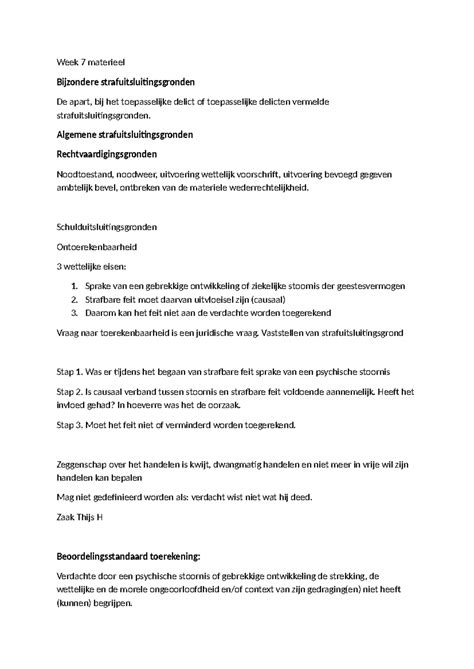 Week 7 Materieel Hoorcollege Aantekeningen Week 7 Materieel