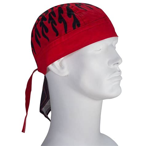 Premium Red Flames Doo Rag 1 Piece Welcome