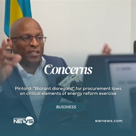 Pintard Condemns Blatant Disregard For Procurement Laws In BPL Reform