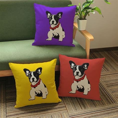 Cushion Cover Animal Cartoon Square Dog Printed Cushion Cover Soft