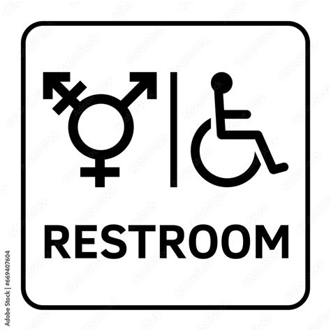 All Gender Restroom Sign All Gender Sign And Wheelchair User Sign