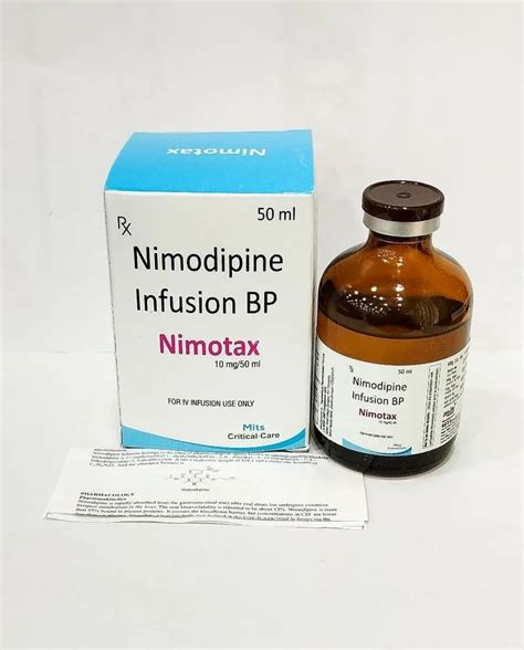 Nimodipine Infusion Bp Packaging Size 10mg 50ml Intravenous At ₹ 585 Vial In Panchkula