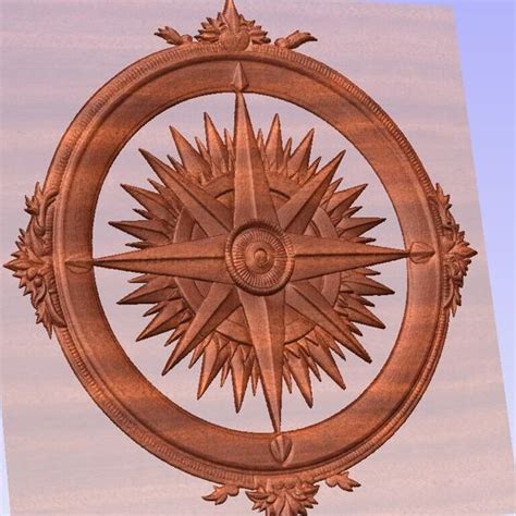 🧭 Compass Grayscale Lightburn Laser Router・ 3d File For 3d Printing And Cnc Machining Laser