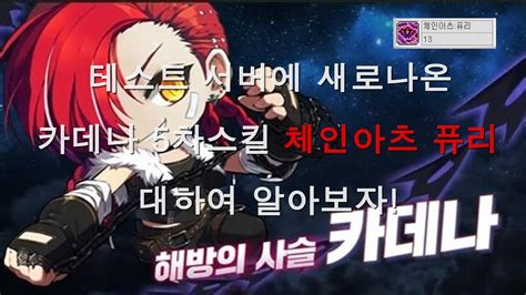 메이플 캡틴 설청비 2017 07 18 테스트 서버 새로나온 카데나 5차스킬 체인아츠 퓨리에 대하여 알아보자 YouTube