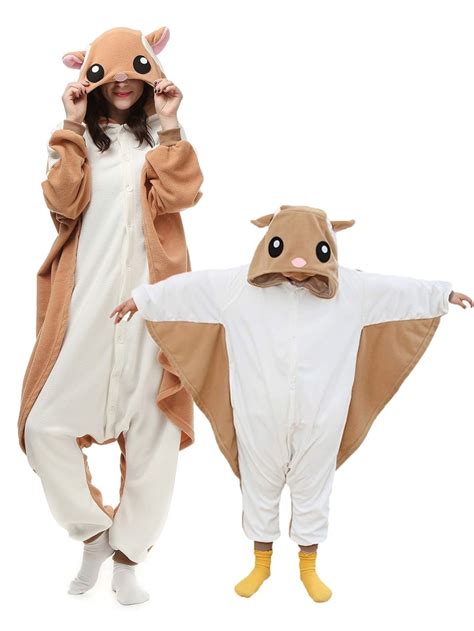 Flughörnchen Kigurumi Unisex Onesie Pyjamas Tier Kostüme für Erwachsene