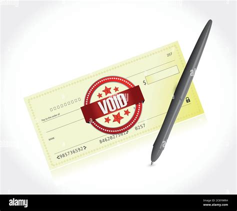 Void Bank Check And A Pen Illustration Design Over A White Background Stock Vector Image Art