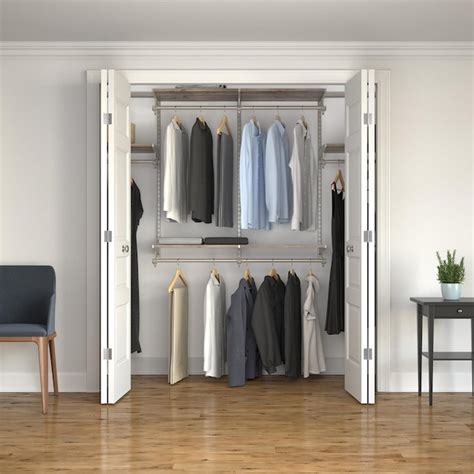 Knape And Vogt Closet Culture 8 Ft To 8 Ft X 16 In Champagne Nickel Wire