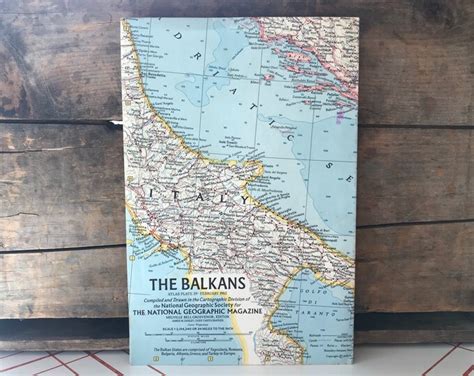 1962 The Balkans Map The National Geographic Magazine Paper Etsy