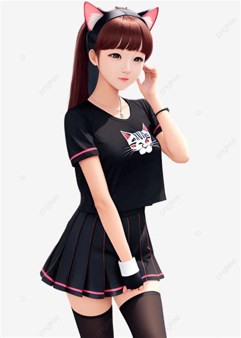 Girl Wearing Very Cute Cat Ears Ai Generated Ai Generated Girl Cute