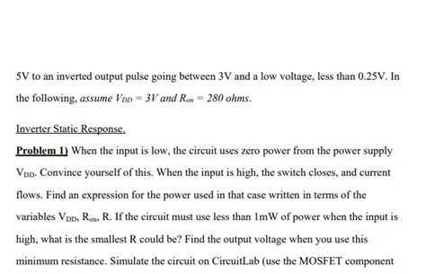 Solved You DO NOT Have To Simulate This In Circuit Lab Chegg