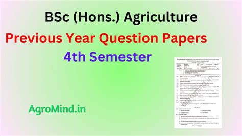 BSc Agriculture Th Semester Previous Year Question Papers