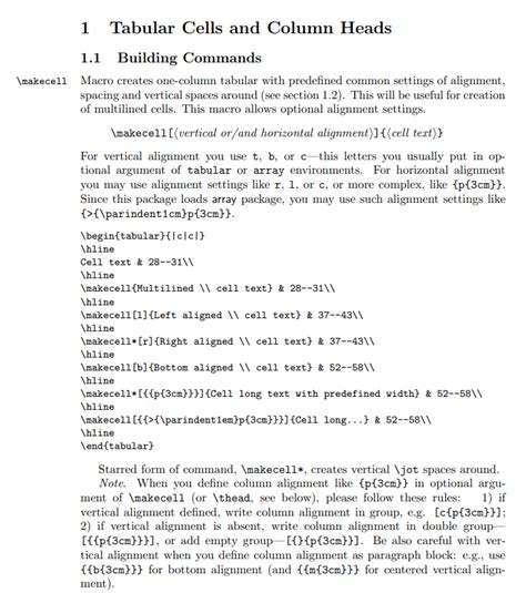 Tables Makecell Declare Default Alignment In Usepackage Tex