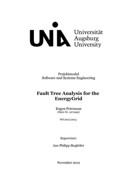 Fault Tree Analysis For The Energygrid Pdf