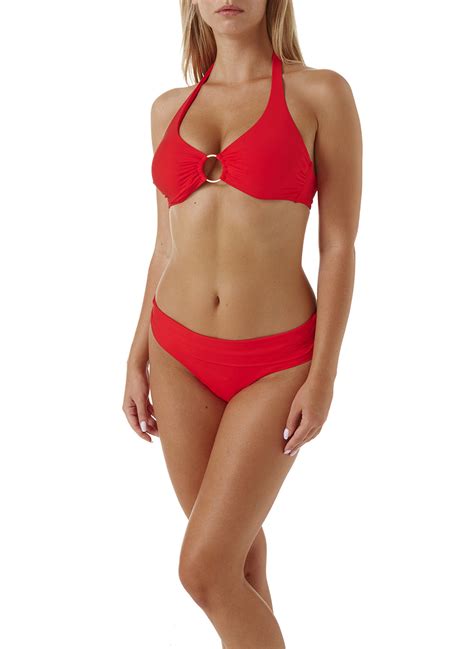 Melissa Odabash Brussels Red Ring Trim Supportive Halterneck Bikini