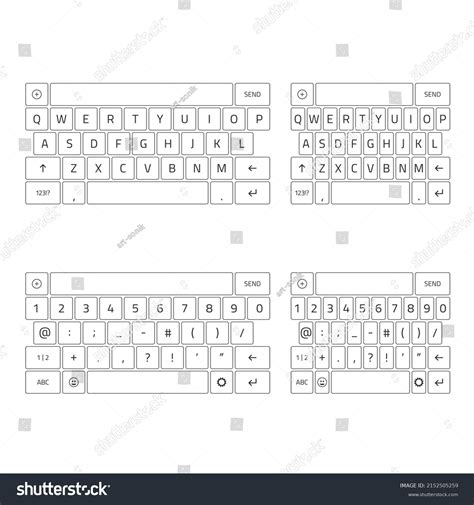 Qwerty Keyboard Full Set Keyboard Smartphone Stock Vector Royalty Free Shutterstock