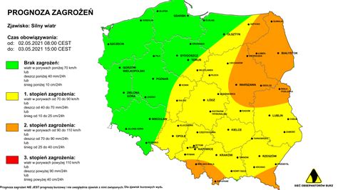 Ostrzeżenie przed silnym wiatrem i intensywnymi opadami deszczu