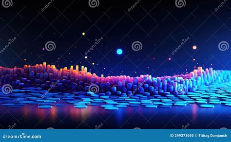 Technology Abstract Background Digital Line Dot And Colorful Bokeh Graphic Design Generative