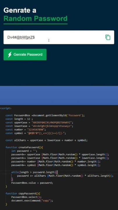 Random Password Generator Using Html Css And Javascript Ibrahimcodes