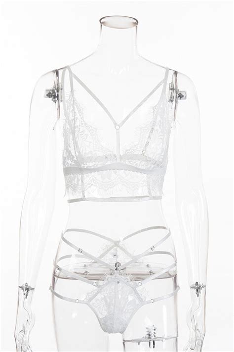 Lace See Through Eyelash Lingerie Set Orro Shop