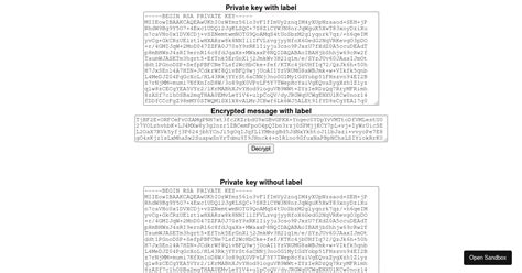 decrypt rsa oaep with without label codesandbox
