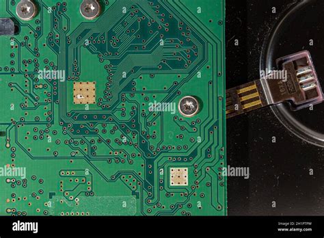 Detail Of The Electrical Circuits Of A Hard Disk Stock Photo Alamy