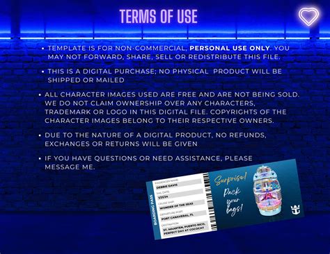 Wonder Of The Seas Boarding Pass Template Customizable Royal Caribbean Cruise Surprise Template