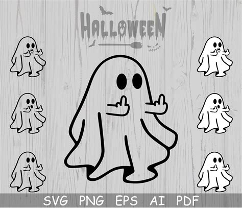 Halloween Svg Png Ghost Middle Finger Svg Png Halloween Svg File