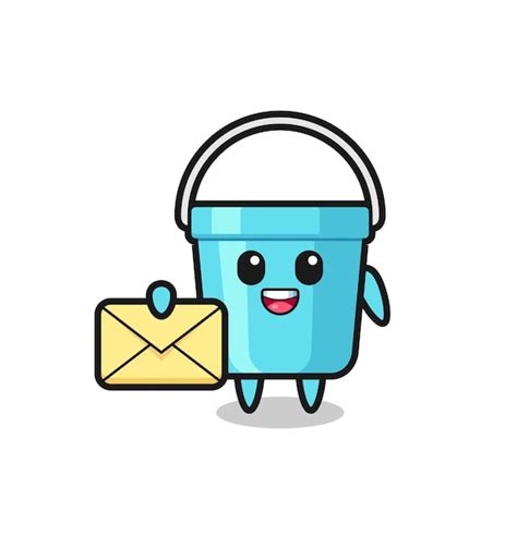 Bande Dessinée Illustration De Seau En Plastique Tenant Une Lettre