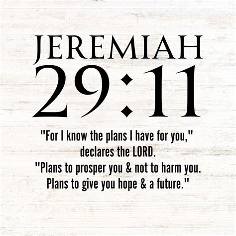 Jeremiah 2911 For I Know The Plans I Have For You Bible Verse Quote
