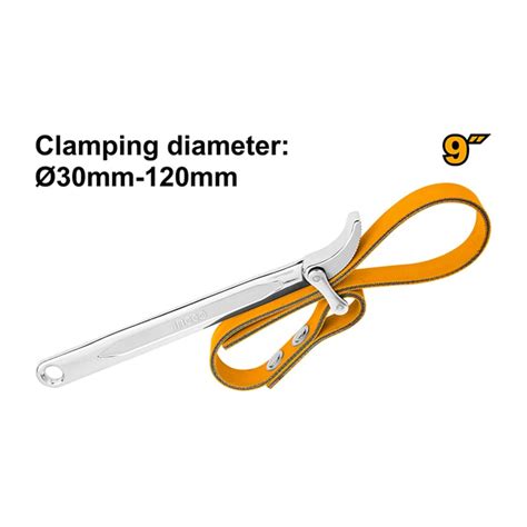 ქამრიანი მომჭერი ქანჩი 9 30მმ 120მმ Ingco Hcpw0908 ყიდვა ყველაზე იაფად ან განვადებით