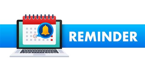 Premium Vector Enable Reminder Notification On Laptop Screen Email