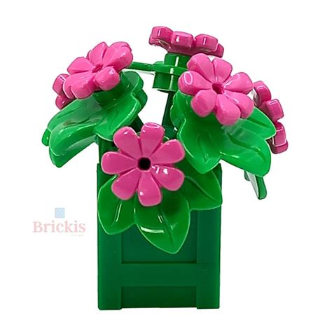 Custom Design Moc Lego® Flowers In A Pot Geranium Plants City Etsy