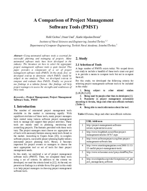 Pdf A Comparison Of Project Management Software Tools Pmst