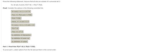 Solved Prove The Following Statement Assume That All Sets